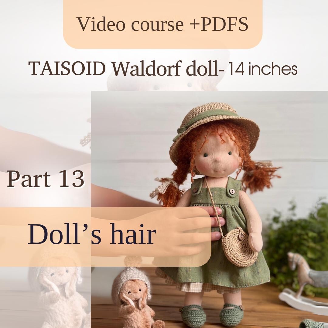 Doll’s Hair Part 13 From Video Tutorial on Making a Waldorf Doll With a ...