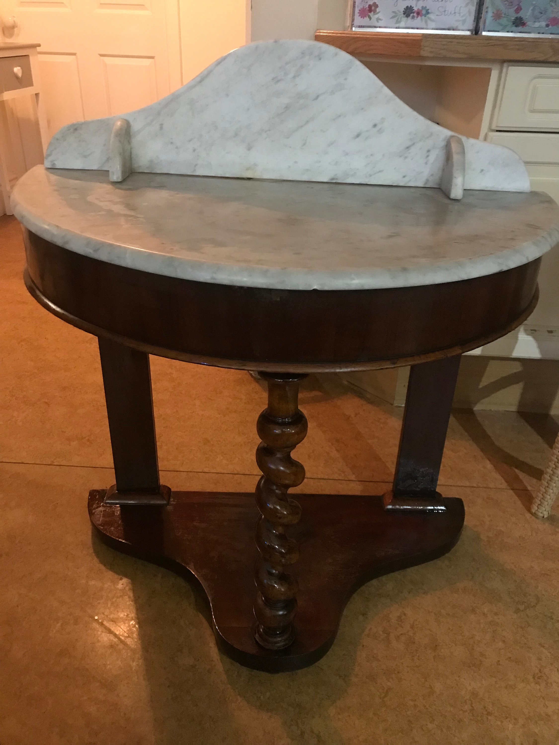 Victorian Marble Half Moon Table - Etsy