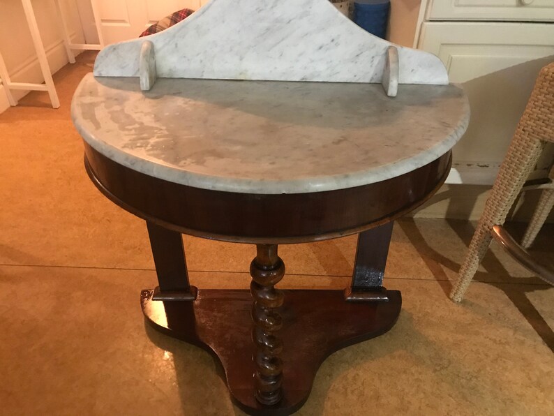Victorian Marble Half Moon Table - Etsy