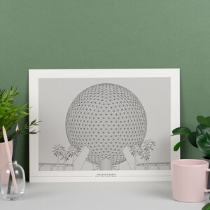 Walt Disney World Parks Line Art Disney Print Set of 4 More Colours - Etsy