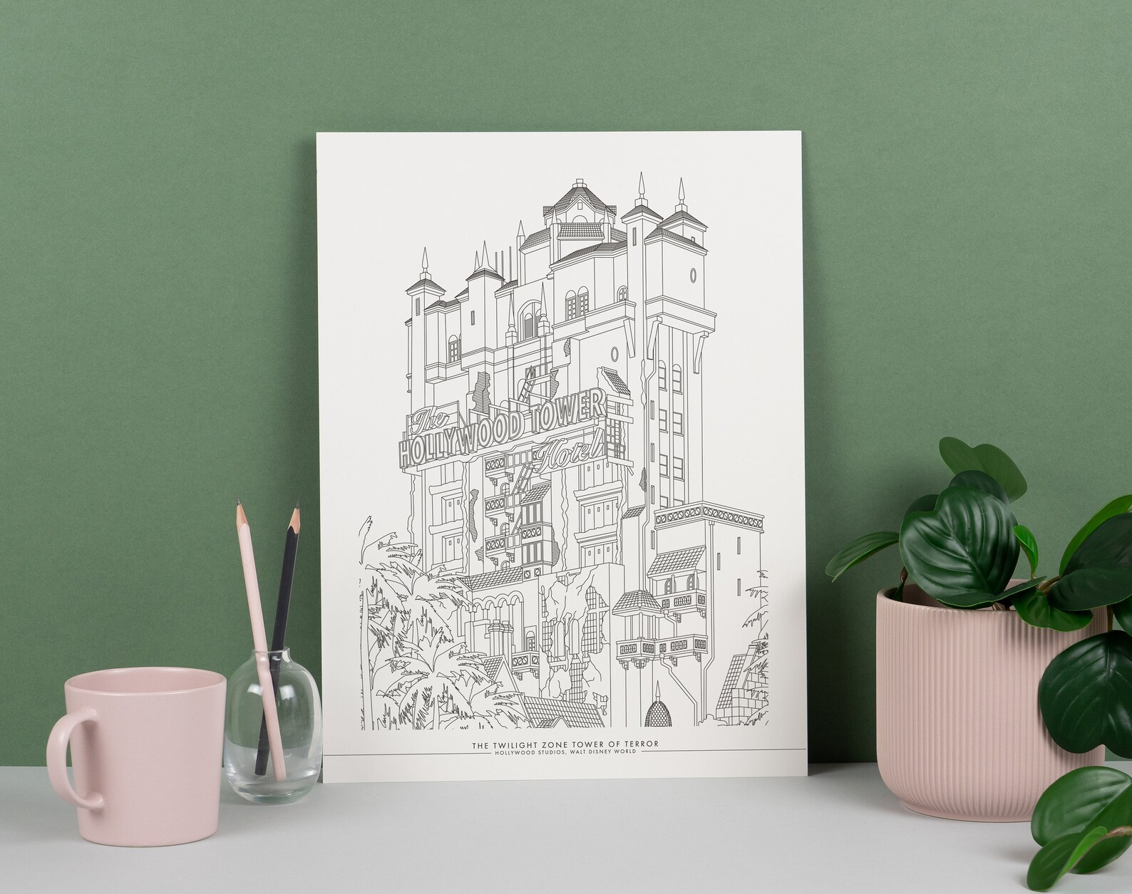 Walt Disney World Parks Line Art Disney Print Set of 4 | Etsy