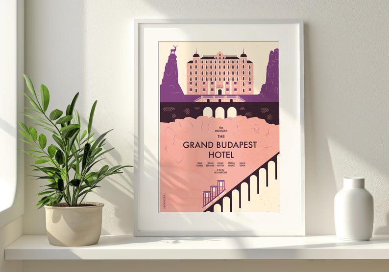 The Grand Budapest Hotel Print | Wes Anderson Minimalist Movie Poster ...