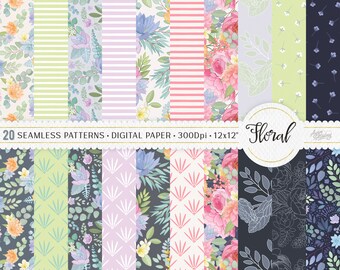 Floral Digital Paper, Flower Patterns, Flower Digital, Surface Patterns ...