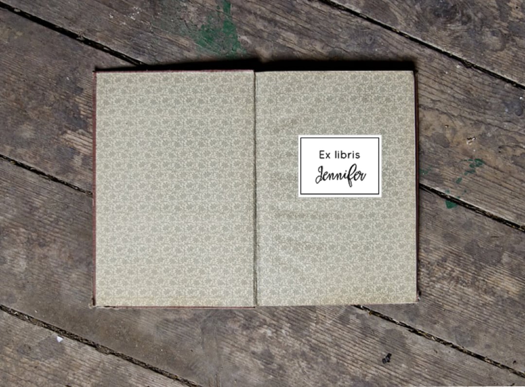 Simple Stylish Personalised Book Plate Sticker, Ex Libris ANY NAME ...