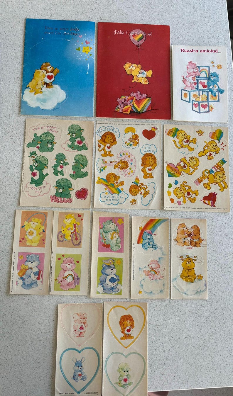 Care Bears and Their Coussins Stickers and Greeting Cards - Etsy