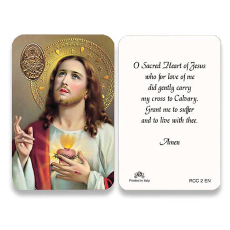 25/pkg Sacred Heart of Jesus Wallet Size Prayer Card English - Etsy