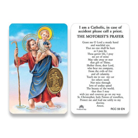 25/pkg Saint Christopher Wallet Size Prayer Card English | Etsy