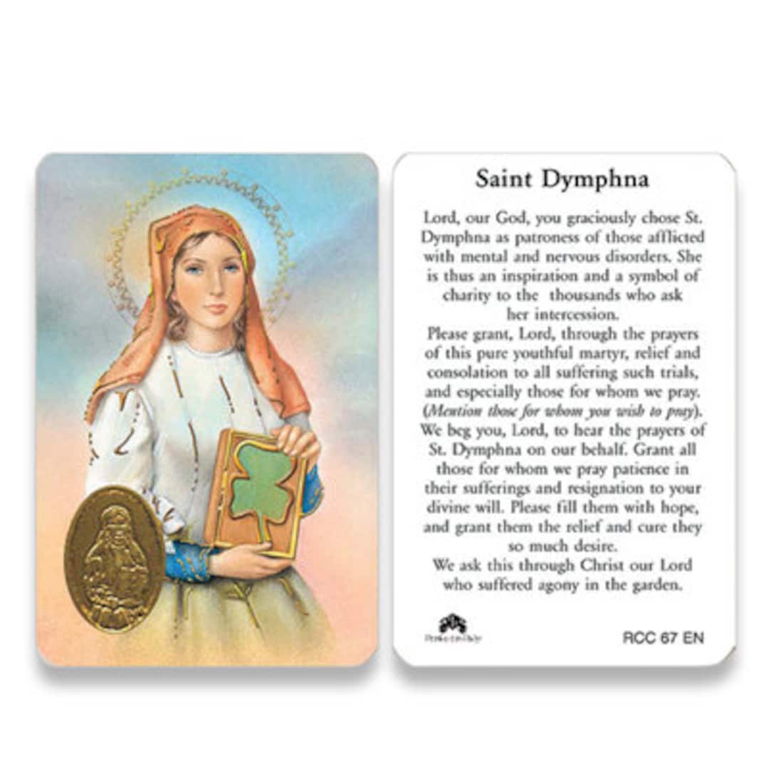 Saint Dymphna Wallet Size Prayer Cards - English (25/pkg) - Patron Saint of Mental Health - Etsy