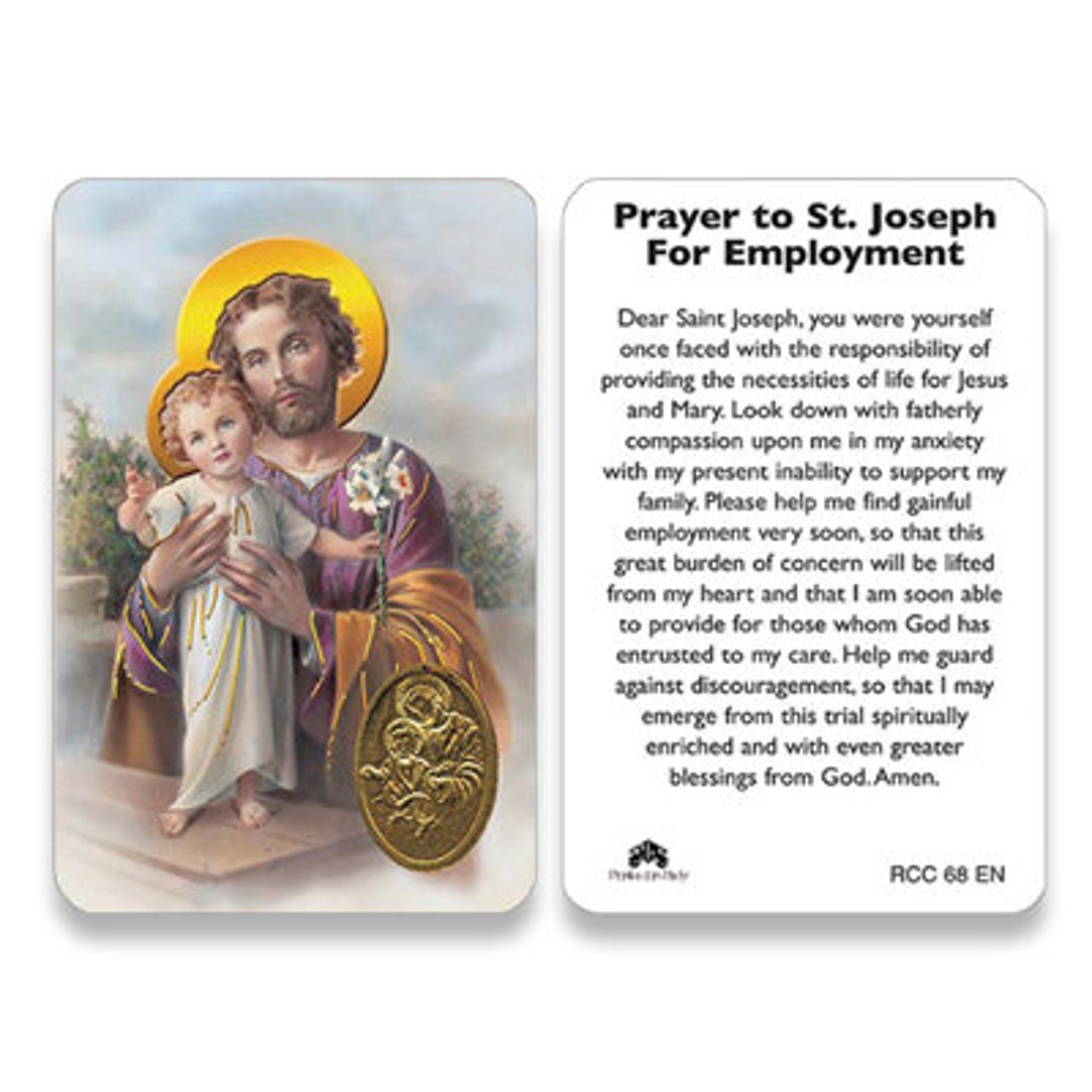 25/pkg Saint Joseph Prayer for Employment Wallet Size Prayer Card ...