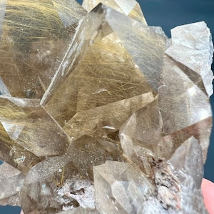 Golden Rutile Quartz Cluster Mineral Specimen, Raw Crystal, Collection ...