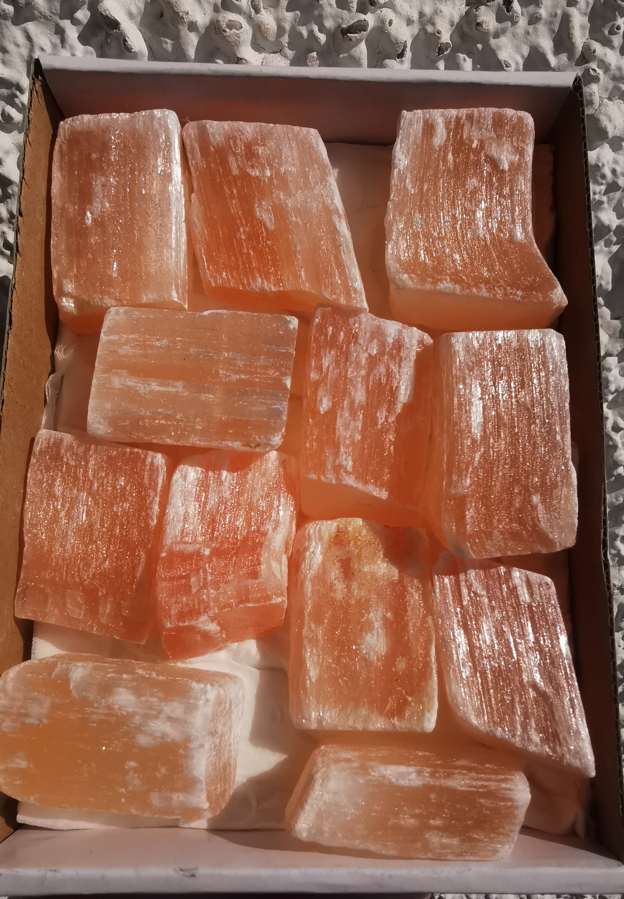 Peach Selenite Block - Etsy