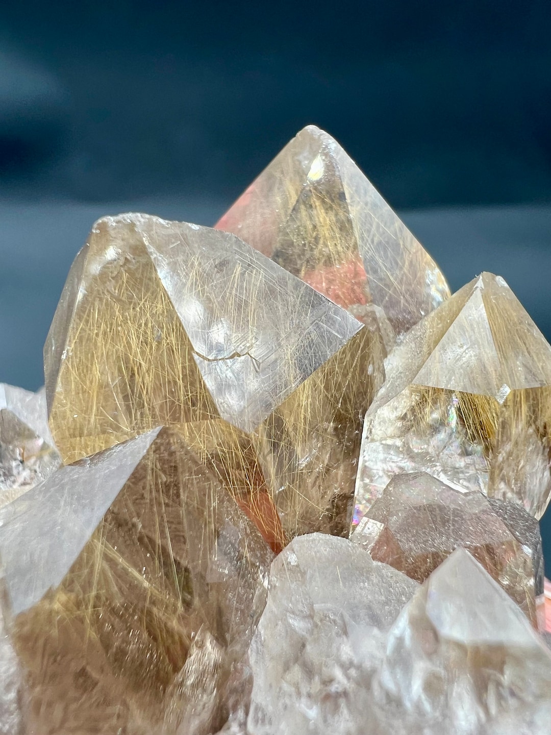 Golden Rutile Quartz Cluster Mineral Specimen, Raw Crystal, Collection ...