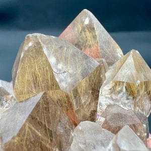Golden Rutile Quartz Cluster Mineral Specimen, Raw Crystal, Collection ...