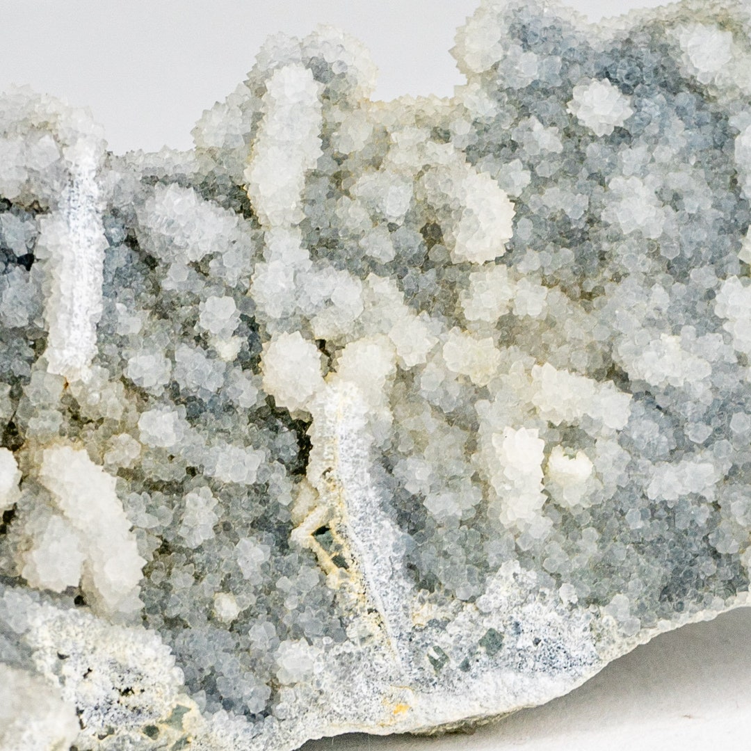 Big Frosty Chalcedony Cubic and Stalactite Specimen, Blue White Sparkly ...