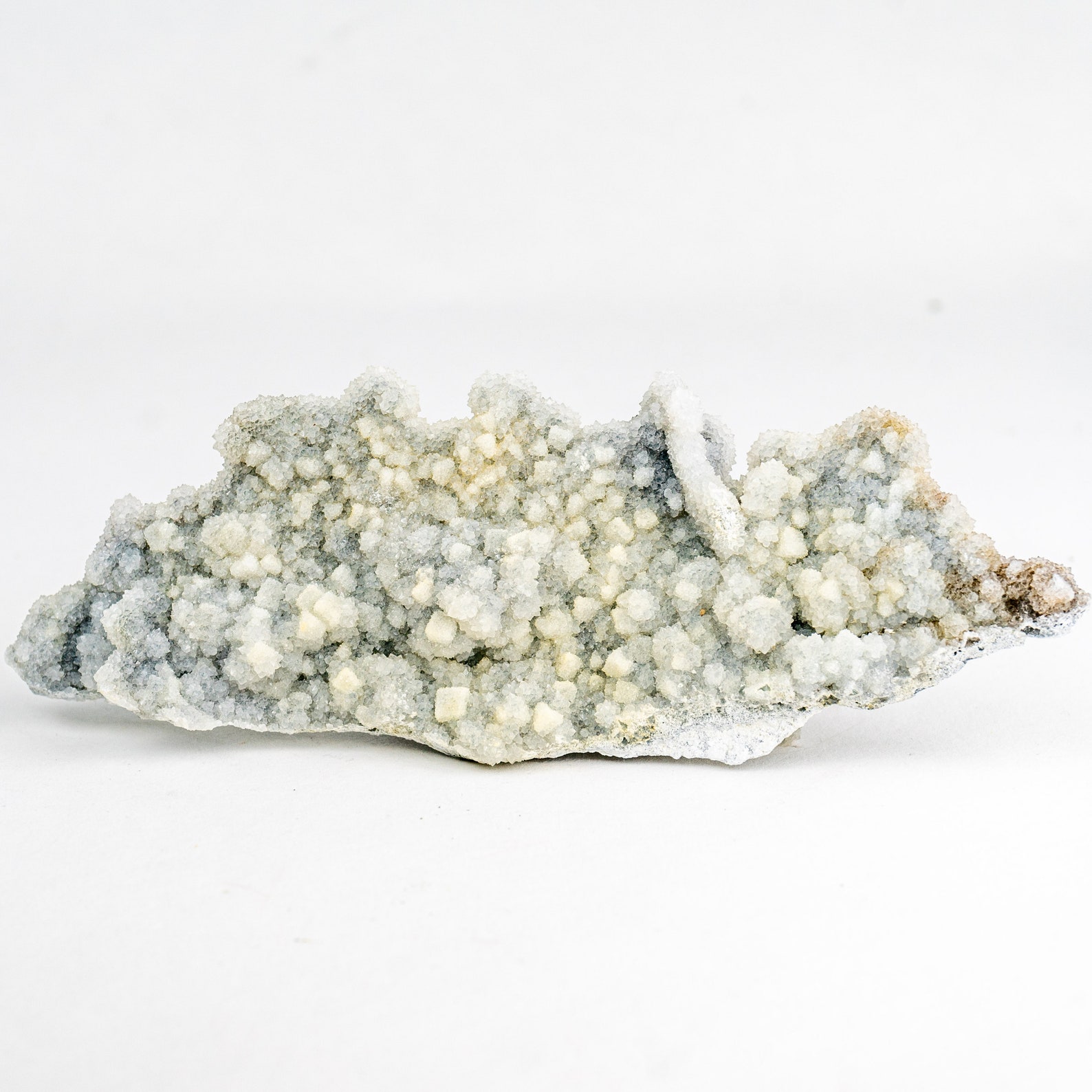 Big Frosty Chalcedony Cubic and Stalactite Specimen, Blue White Sparkly ...