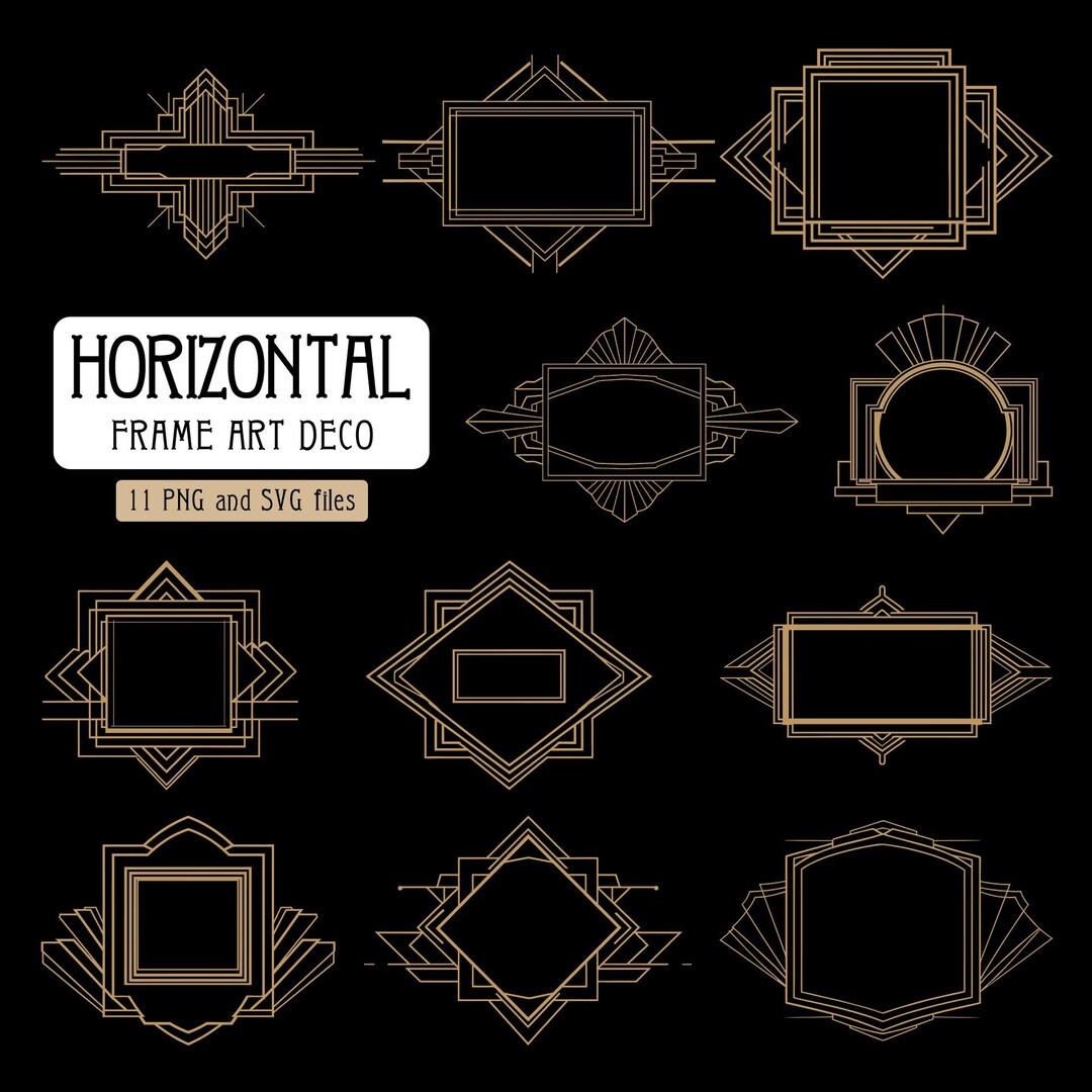 Art Deco Horizontal Frames and Borders | Vintage 1920s Design ...