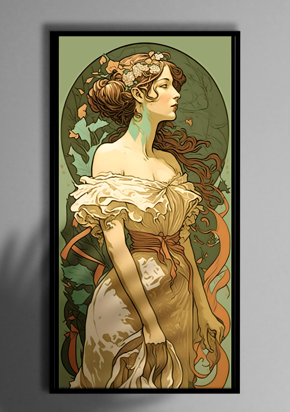 5 Girls Posters Art Nouveau - Digital Illustration, Vintage Cover, JPG ...