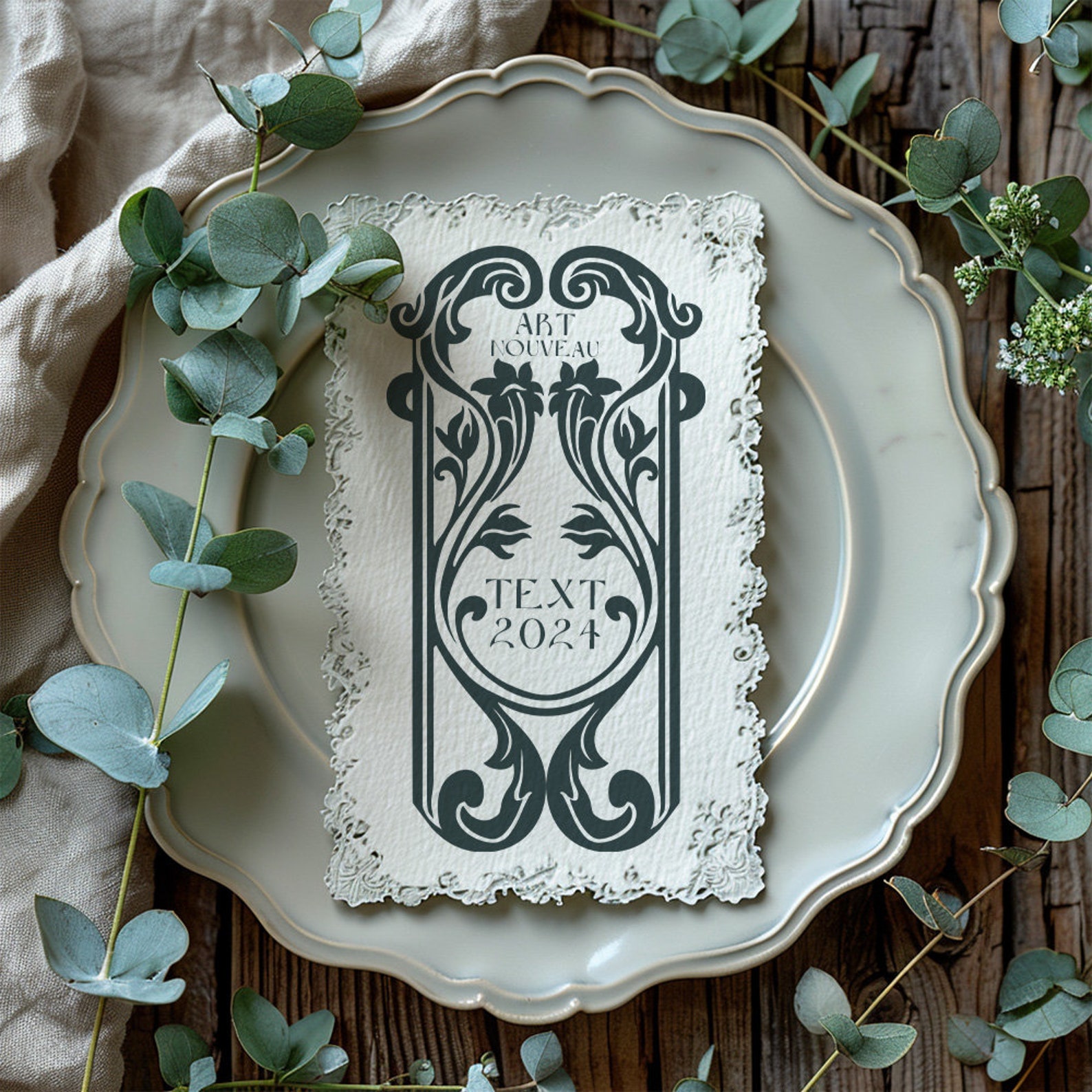 Frames Art Nouveau 14 PNG & SVG Graphic Accents, Vector Illustration ...