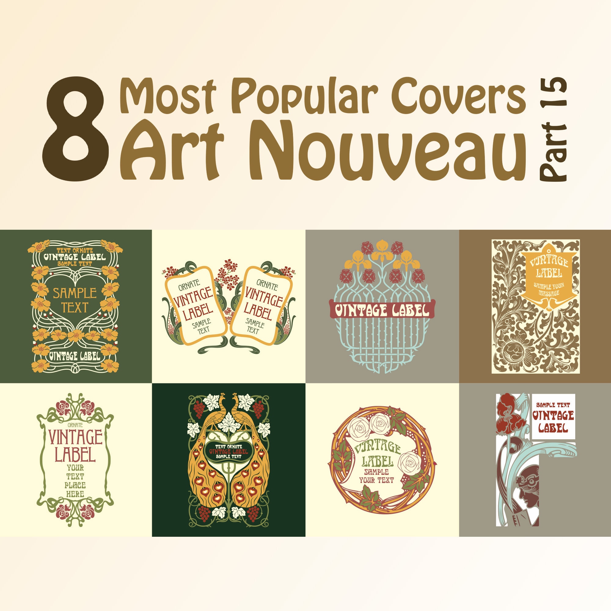 8 Most Popular Vector Covers: Art Nouveau - Part 15 - Etsy