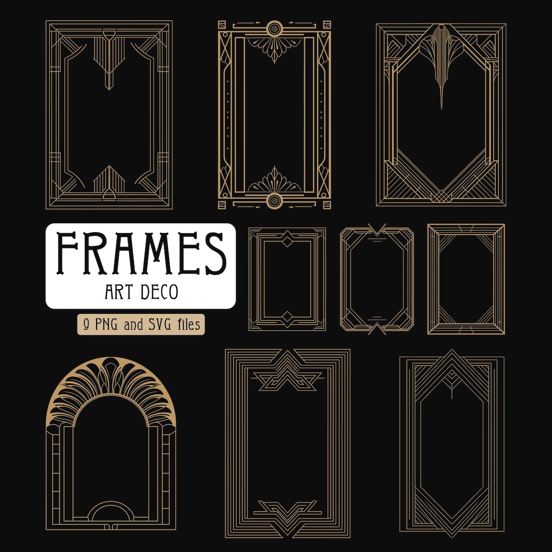 Art Deco Vertical Frames and Borders | Vintage 1920s Design | Geometric ...