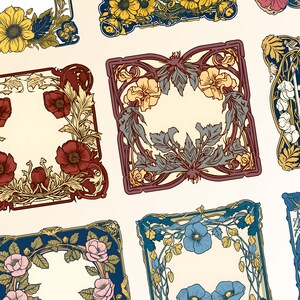 330 Square Labels Art Nouveau - Digital Illustration, Vintage Cover ...