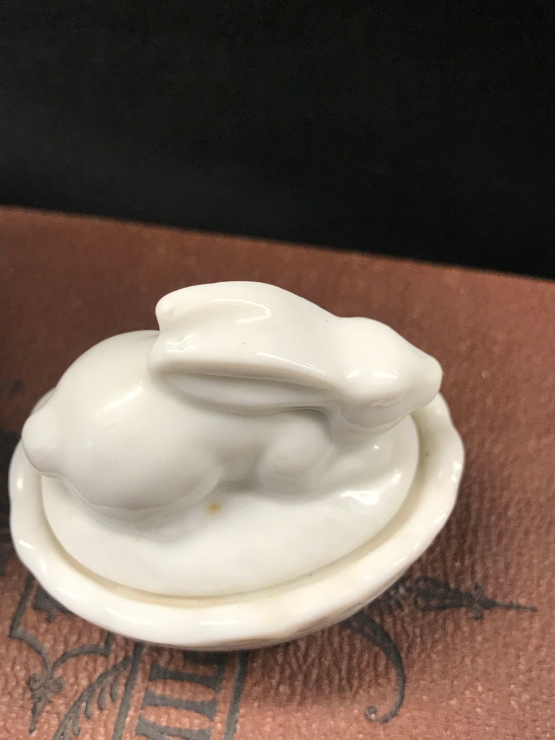 Karen Carson Creations Porcelain Bunny Candle Trinket Box | Etsy