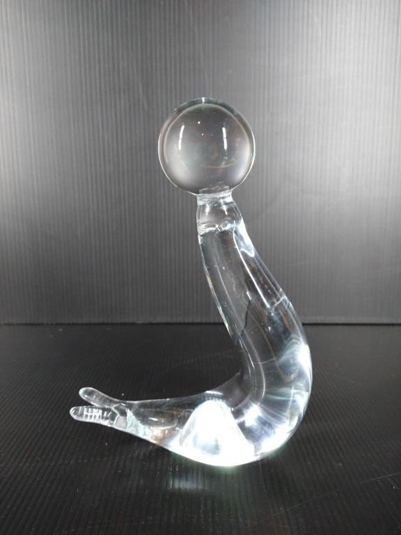 Crystal Glass Seal Balancing Ball Sculptures Paperweight - Etsy
