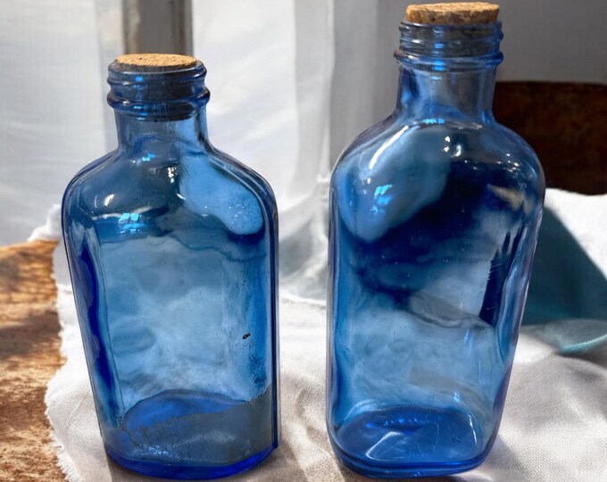 Vintage Cobalt Blue Medicine Bottles, Blue Glass Bottles, Phillips Milk of Magnesia, Antique ...