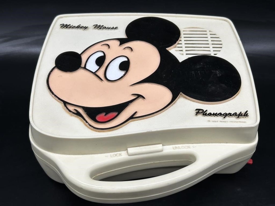 Vintage Mickey Mouse Children's 2 Speed Phonograph Record Player and ...