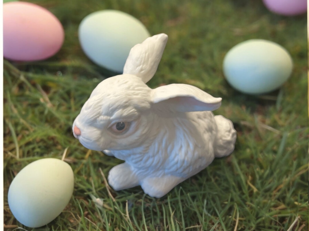 Vintage Edward Marshal Boehm Rabbit at Rest #400-87 White 1981 Edition ...