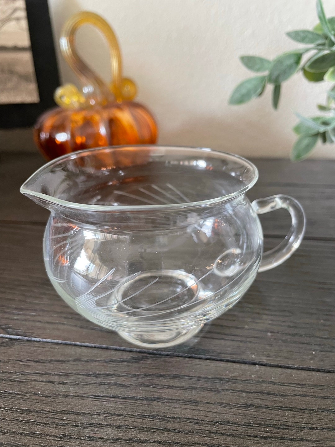 PRINCESS HOUSE CRYSTAL Heritage Handblown Crystal Creamer Etched Clear ...