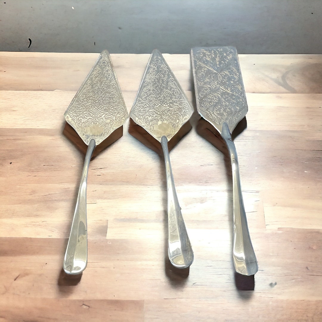 Vintage Godinger Silver NY Wedding Cake Lasagna Silver Plated Servers ...