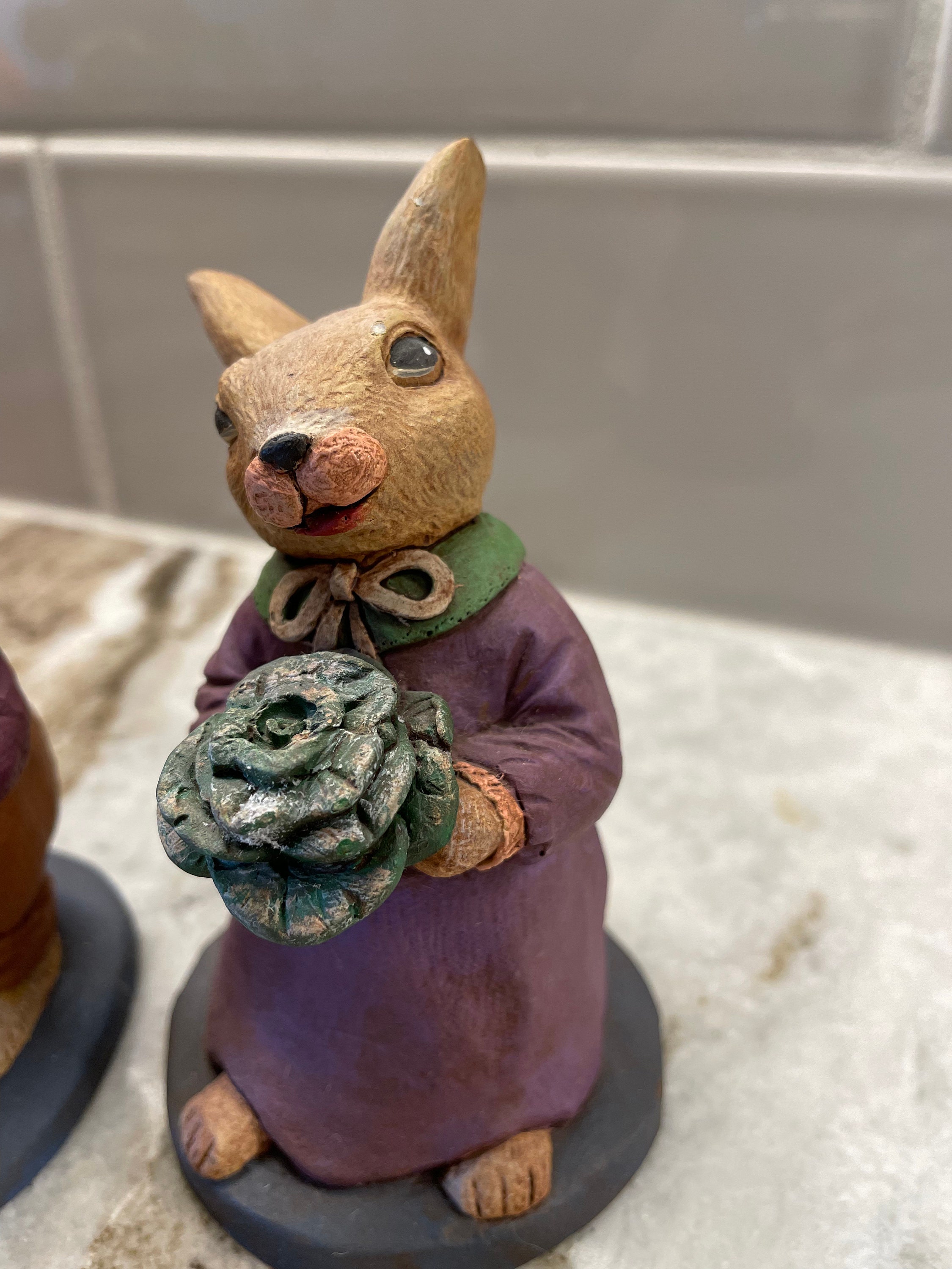 Adorable Pair of Peter and Mrs Rabbit Figurines - Etsy