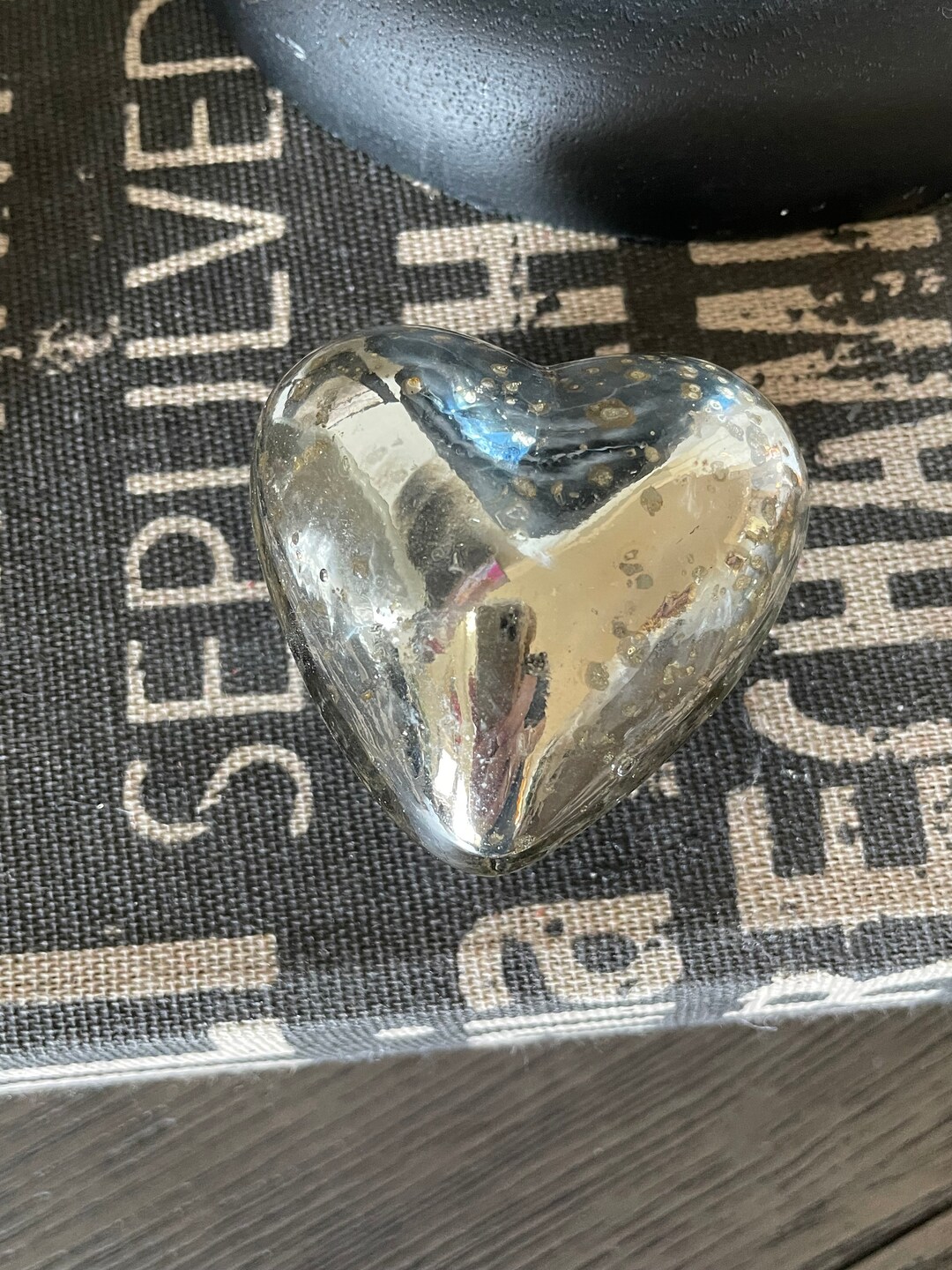 Mercury Glass Heart Shape Paperweight - Etsy