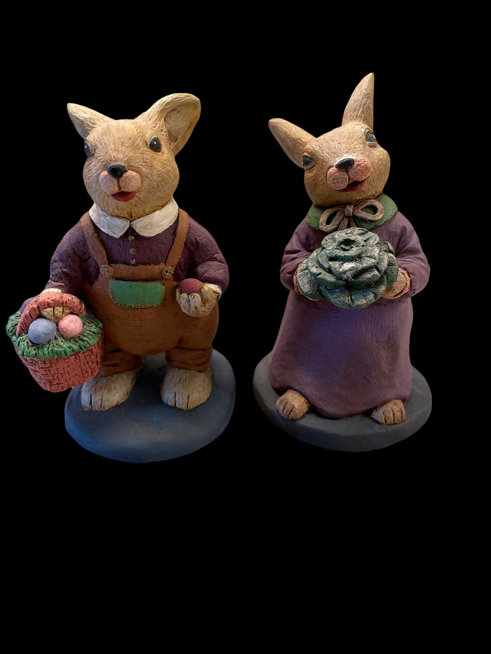 Adorable Pair of Peter and Mrs Rabbit Figurines - Etsy