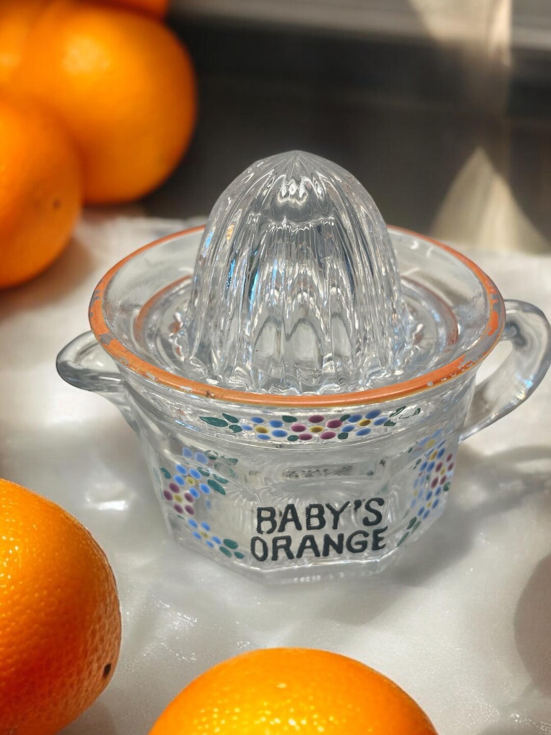 Rare Depression Glass Reamer “BABY'S ORANGE” Reamer and Cup With ...