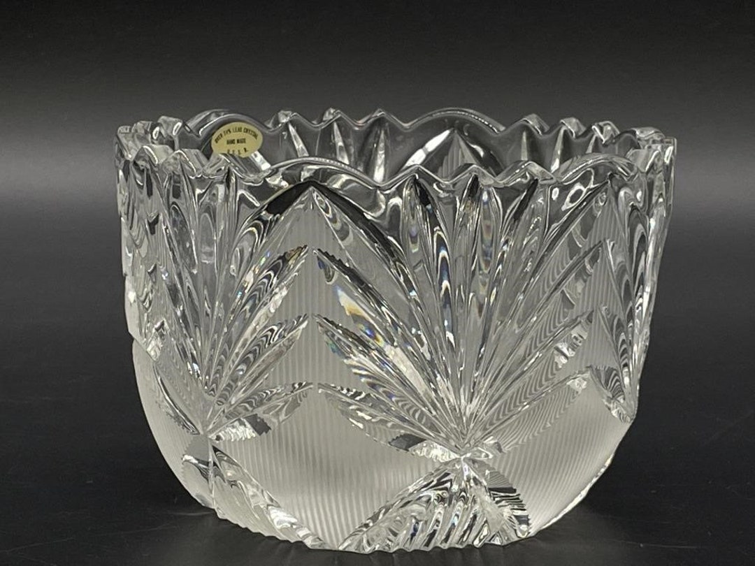 Vintage 24% Lead Crystal Glass Faceted Bowl - Etsy