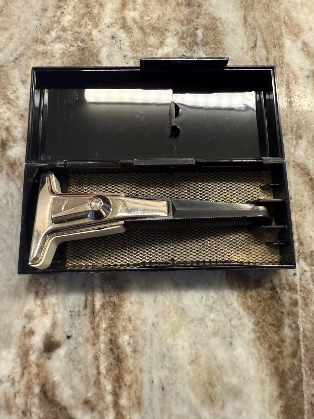 Vintage 1967 Gillette Techmatic Apollo Safety Adjustable Razor W/ Case ...