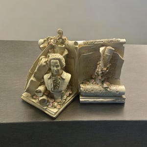 Vintage Pair Bookends Victorian Renaissance Symphony Figi Graphics Bust ...