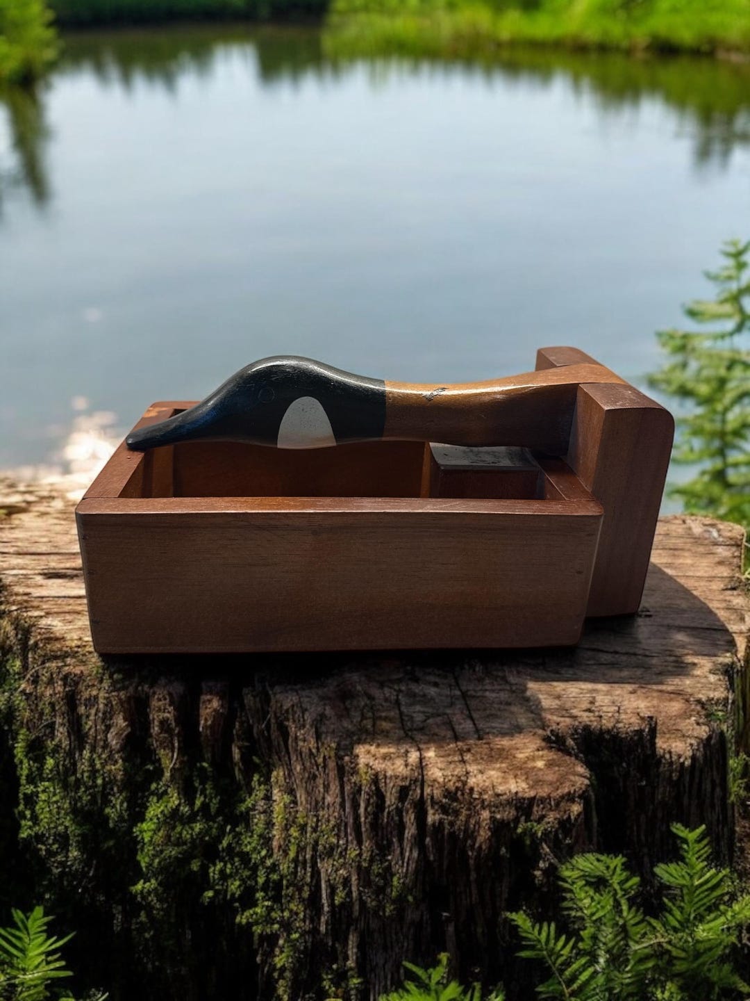 Mid Century Wooden Canadian Goose Duck Head Nutcracker – Vintage Hand ...