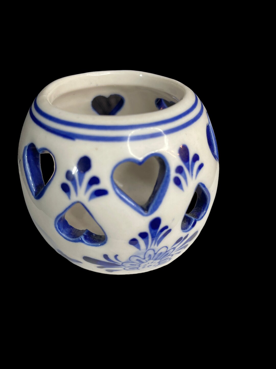 Vintage Hand Painted Blue Delft Colour Votive Tealight Holder - Etsy