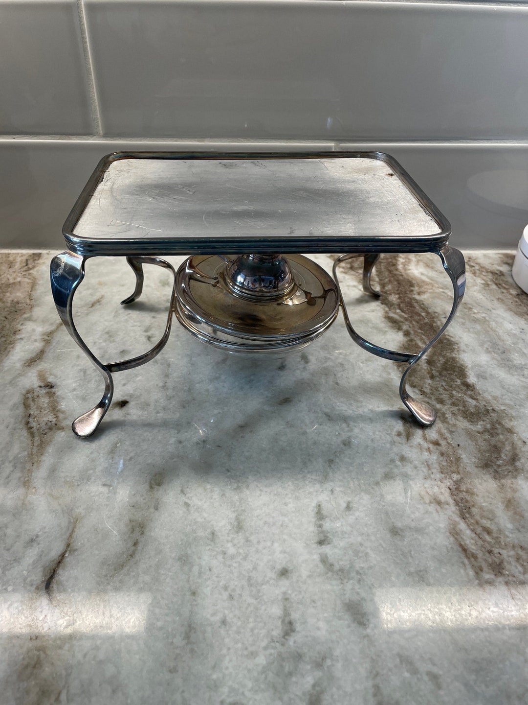 Antique Small Silver Plate Elegant Food Warming Stand With Burner - Etsy