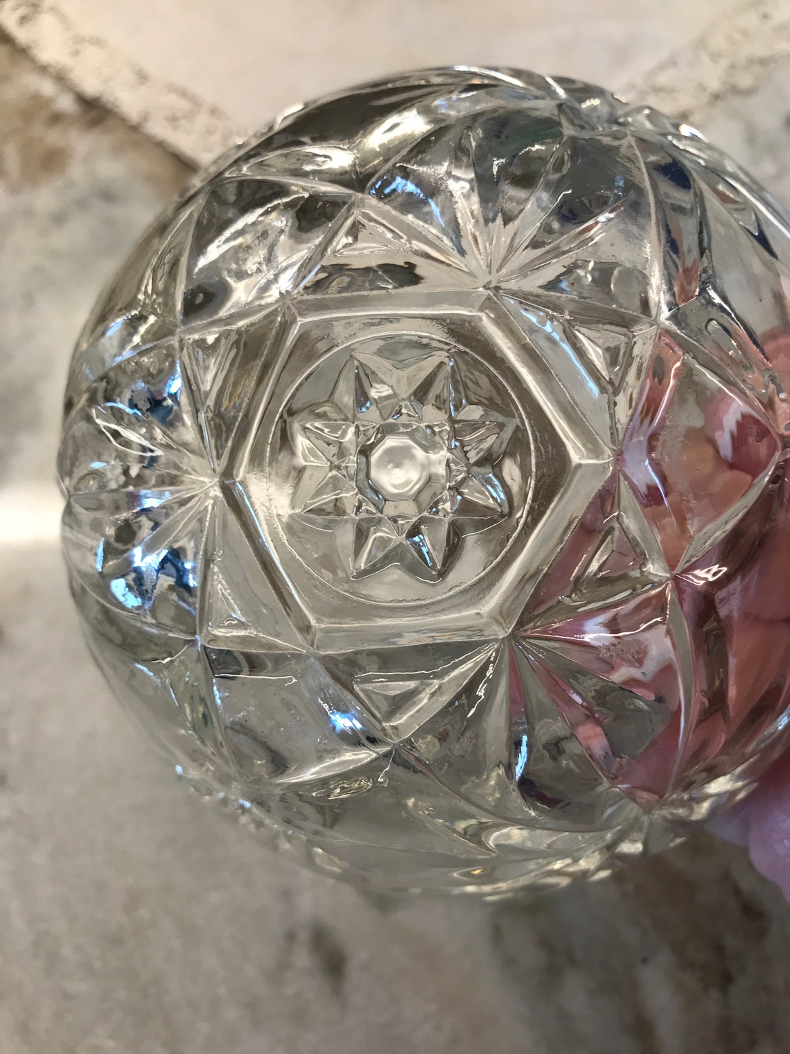 Vintage Anchor Hocking Clear Prescut Glass Starburst Pattern - Etsy