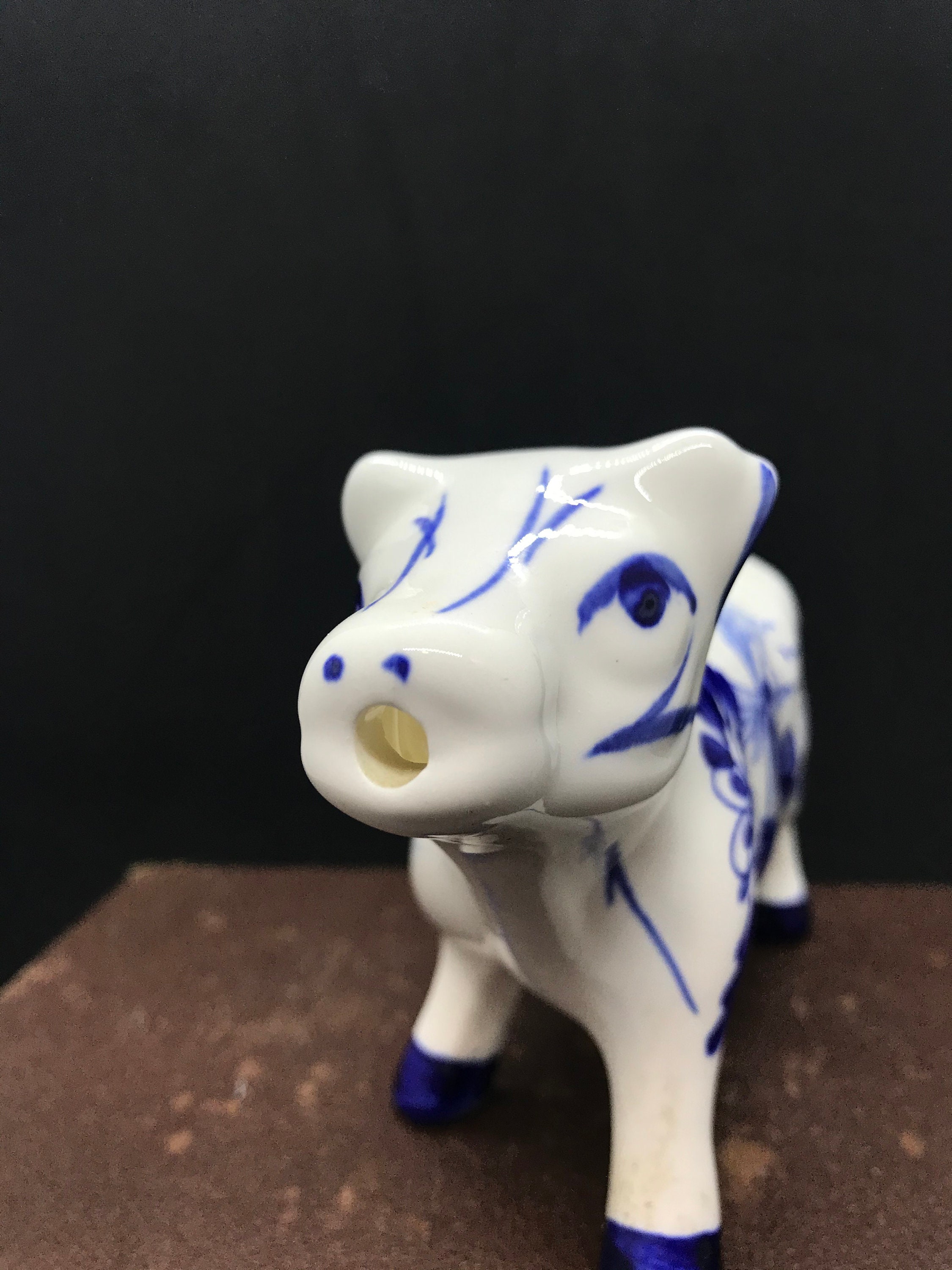 Vintage Blue and White Pottery Delft Cow Creamer | Etsy