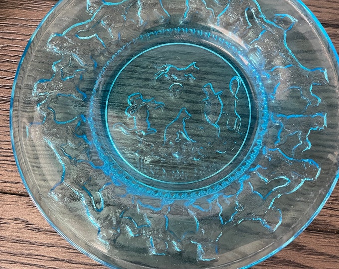 Vintage Tiara Nursery Rymes Blue Glass Plate Hey Diddle Diddle - Etsy