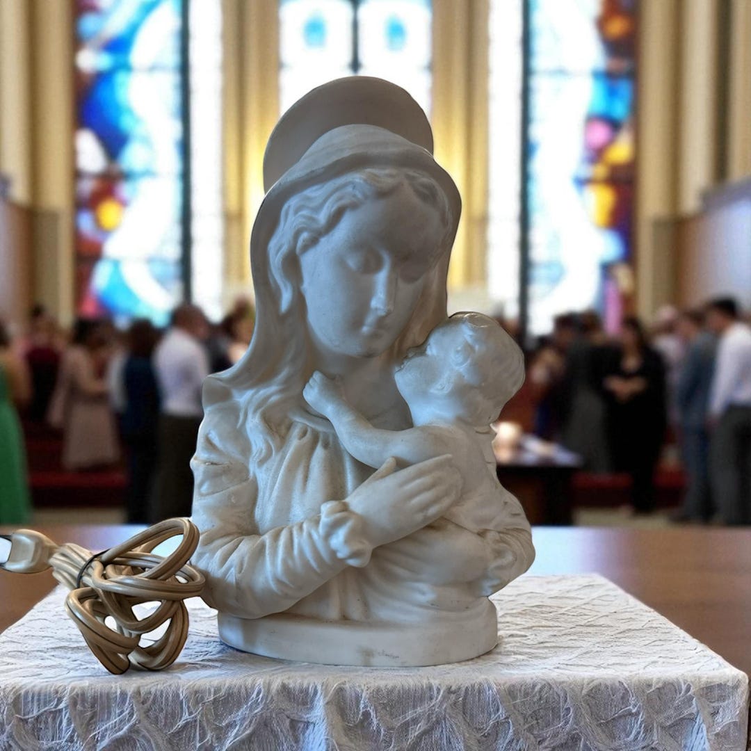 Vintage 1960's Inarco Light up Madonna Virgin Mary W/ Nightlight Lamp ...