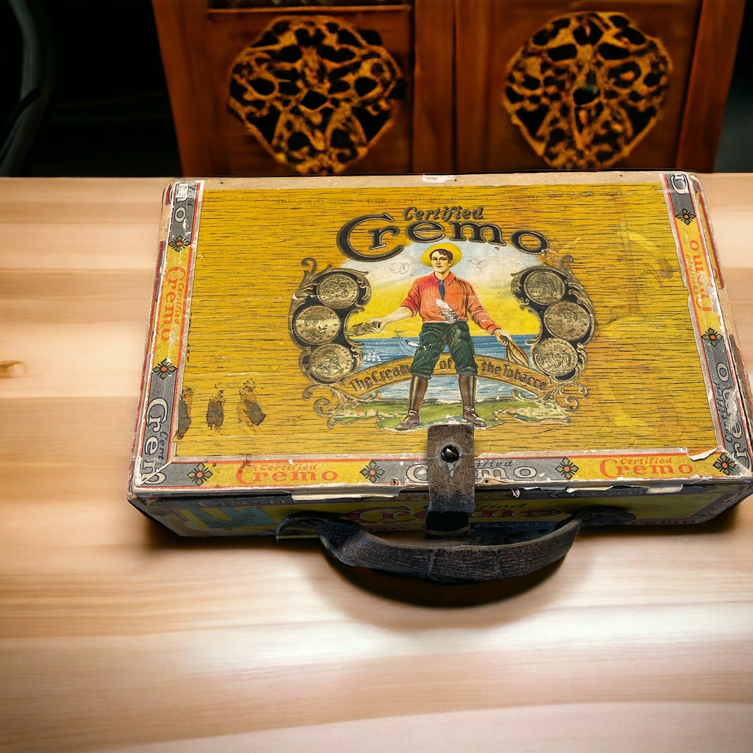 Vintage Antique CREMO Wooden CIGAR BOX Certified for Your Protection ...