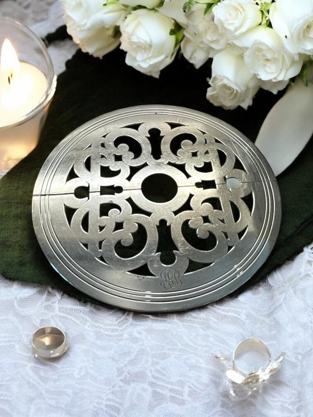 Vintage E.G. Webster & Son Silverplated Adjustable Trivet 10" to 12 ...