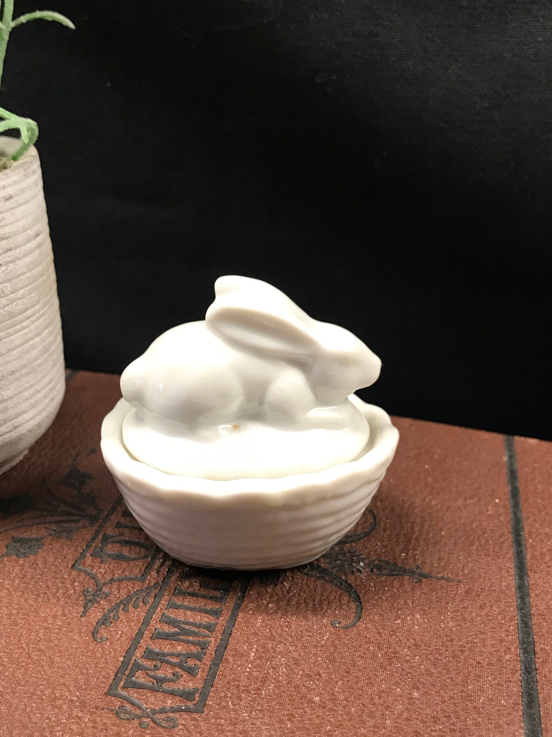 Karen Carson Creations Porcelain Bunny Candle Trinket Box - Etsy