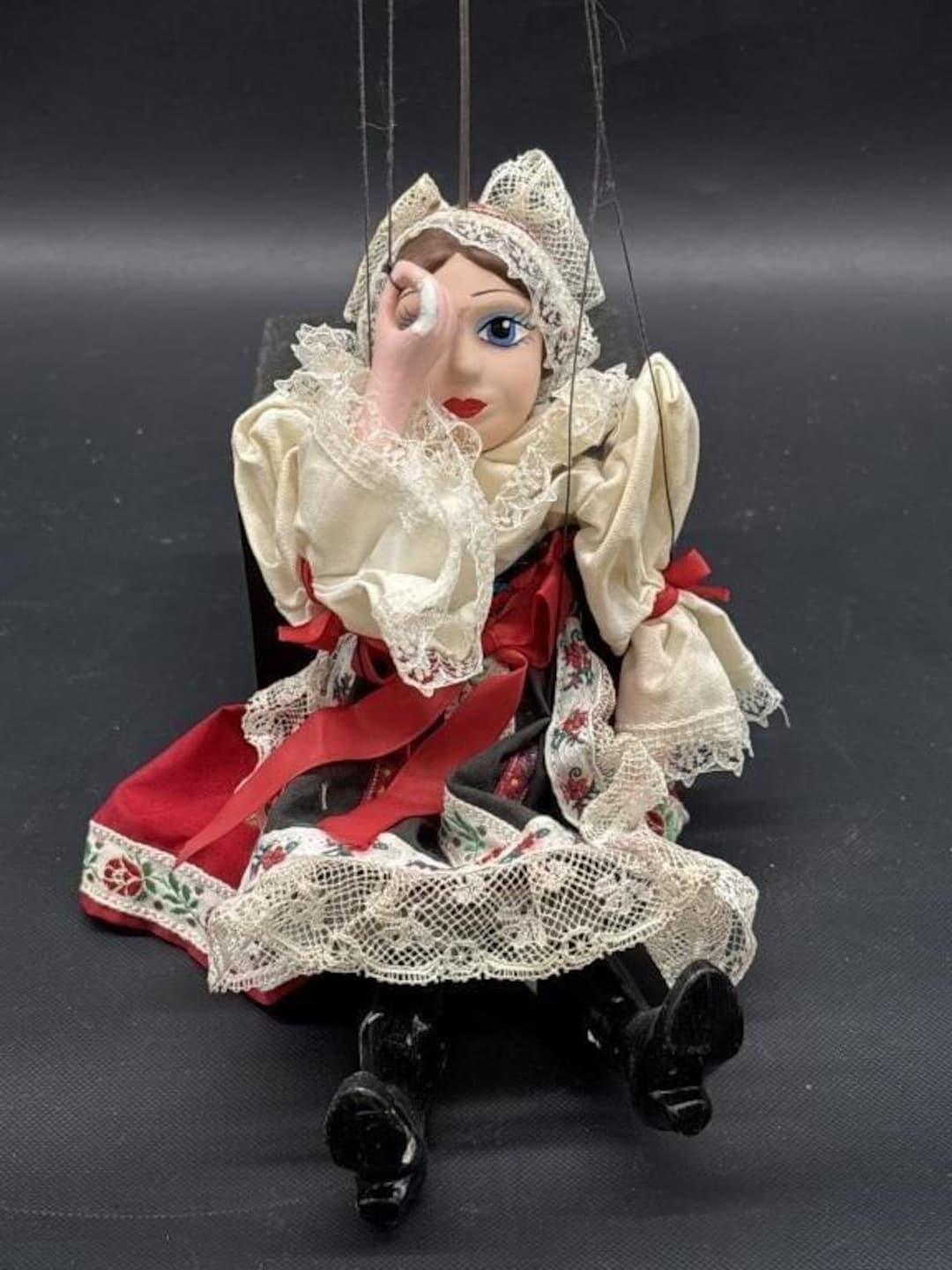 Antique Porcelain Marionette Puppet – Handcrafted Female Doll – Vintage ...